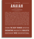 Anaiah | Name Art Print – Name Stories