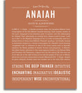 Anaiah | Name Art Print – Name Stories