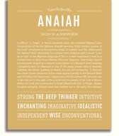 Anaiah | Name Art Print – Name Stories