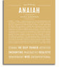 Anaiah Personalized Name Meaning Art Prints – Name Stories