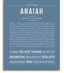 Anaiah | Name Art Print – Name Stories