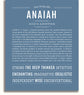 Anaiah | Name Art Print – Name Stories