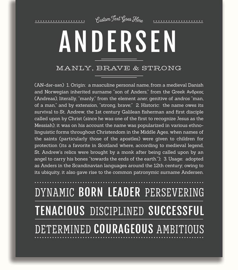Andersen Personalized Name Meaning Art Prints – Name Stories