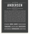 Andersen Personalized Name Meaning Art Prints – Name Stories