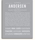 Andersen Personalized Name Meaning Art Prints – Name Stories