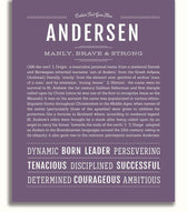 Andersen Personalized Name Meaning Art Prints – Name Stories