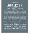 Andersen Personalized Name Meaning Art Prints – Name Stories