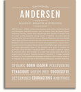 Andersen Personalized Name Meaning Art Prints – Name Stories
