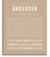 Andersen Personalized Name Meaning Art Prints – Name Stories