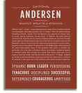 Andersen Personalized Name Meaning Art Prints – Name Stories