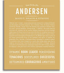 Andersen Personalized Name Meaning Art Prints – Name Stories