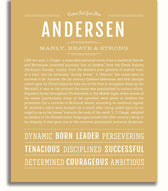 Andersen Personalized Name Meaning Art Prints – Name Stories