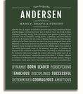 Andersen Personalized Name Meaning Art Prints – Name Stories
