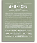 Andersen Personalized Name Meaning Art Prints – Name Stories