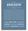 Andersen Personalized Name Meaning Art Prints – Name Stories