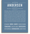 Andersen Personalized Name Meaning Art Prints – Name Stories
