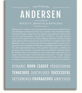 Andersen Personalized Name Meaning Art Prints – Name Stories