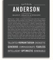 Anderson Personalized Name Meaning Art Prints – Name Stories