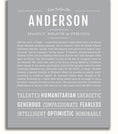 Anderson Personalized Name Meaning Art Prints – Name Stories