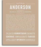 Anderson Personalized Name Meaning Art Prints – Name Stories