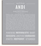 Andi Personalized Name Meaning Art Prints – Name Stories