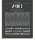 Andie Personalized Name Meaning Art Prints – Name Stories