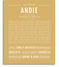 Andie Personalized Name Meaning Art Prints – Name Stories
