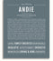 Andie Personalized Name Meaning Art Prints – Name Stories
