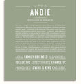 Andie Personalized Name Meaning Art Prints – Name Stories