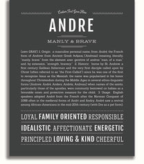 Andre | Name Art Print – Name Stories