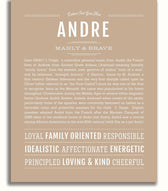 Andre Personalized Name Meaning Art Prints – Name Stories