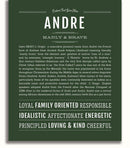 Andre Personalized Name Meaning Art Prints – Name Stories