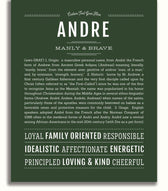 Andre Personalized Name Meaning Art Prints – Name Stories