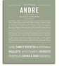Andre Personalized Name Meaning Art Prints – Name Stories