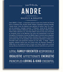 Andre Personalized Name Meaning Art Prints – Name Stories