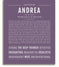 Andrea Personalized Name Meaning Art Prints – Name Stories