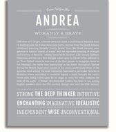 Andrea Personalized Name Meaning Art Prints – Name Stories