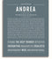 Andrea Personalized Name Meaning Art Prints – Name Stories