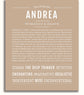 Andrea Personalized Name Meaning Art Prints – Name Stories