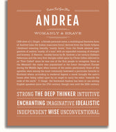 Andrea Personalized Name Meaning Art Prints – Name Stories