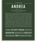Andrea Personalized Name Meaning Art Prints – Name Stories