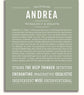 Andrea Personalized Name Meaning Art Prints – Name Stories