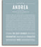 Andrea Personalized Name Meaning Art Prints – Name Stories