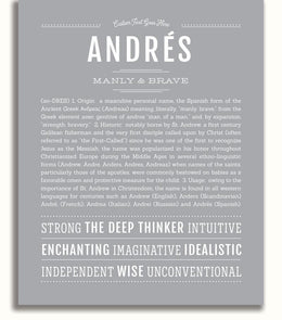 Andres Personalized Name Meaning Art Prints – Name Stories