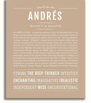 Andres Personalized Name Meaning Art Prints – Name Stories
