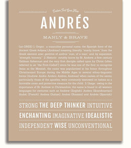 Andres Personalized Name Meaning Art Prints – Name Stories