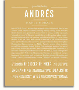 Andres Personalized Name Meaning Art Prints – Name Stories