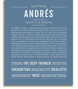 Andres Personalized Name Meaning Art Prints – Name Stories
