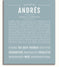 Andres Personalized Name Meaning Art Prints – Name Stories