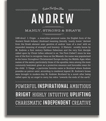 Andrew Personalized Name Meaning Art Prints – Name Stories